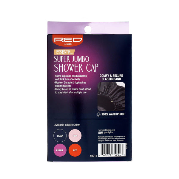 RED BY KISS ESSENTIAL SHOWER CAP SUPER JUMBO BLACK | Textured Tech